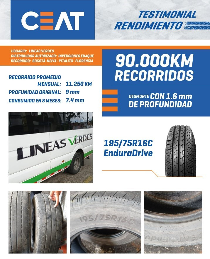 Llanta CEAT EnduraDrive 205/75R16C - Virtual Llantas