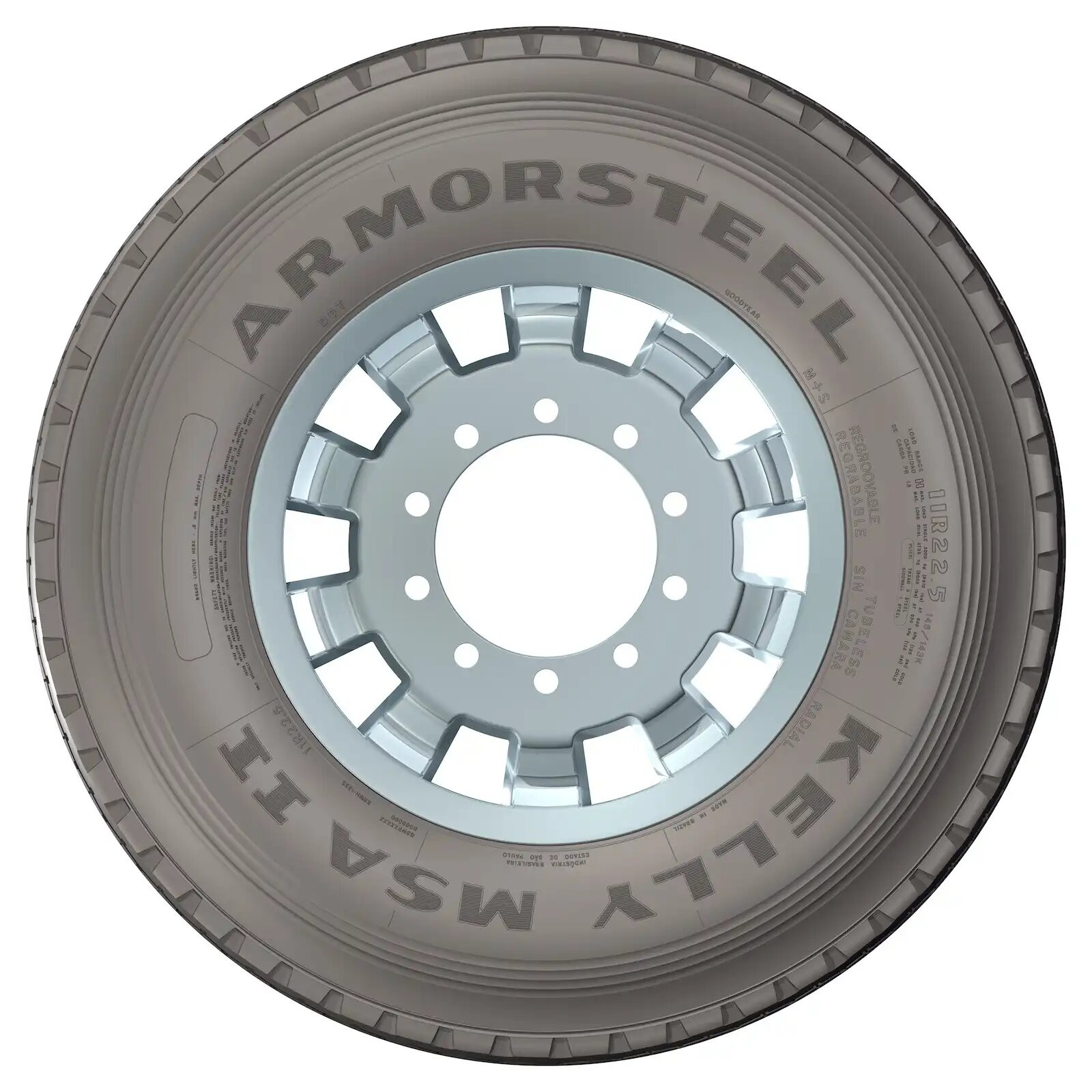 Llanta KELLY Armorsteel MSA II 12.00R22.5 - Virtual Llantas