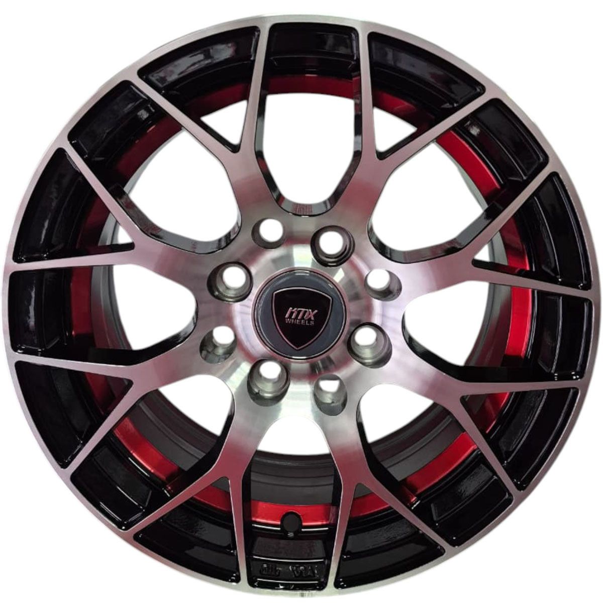 Llanta KMX Juego De Rines 13X5.5 Negro Con Cara Maquinada + Corte Rojo ...