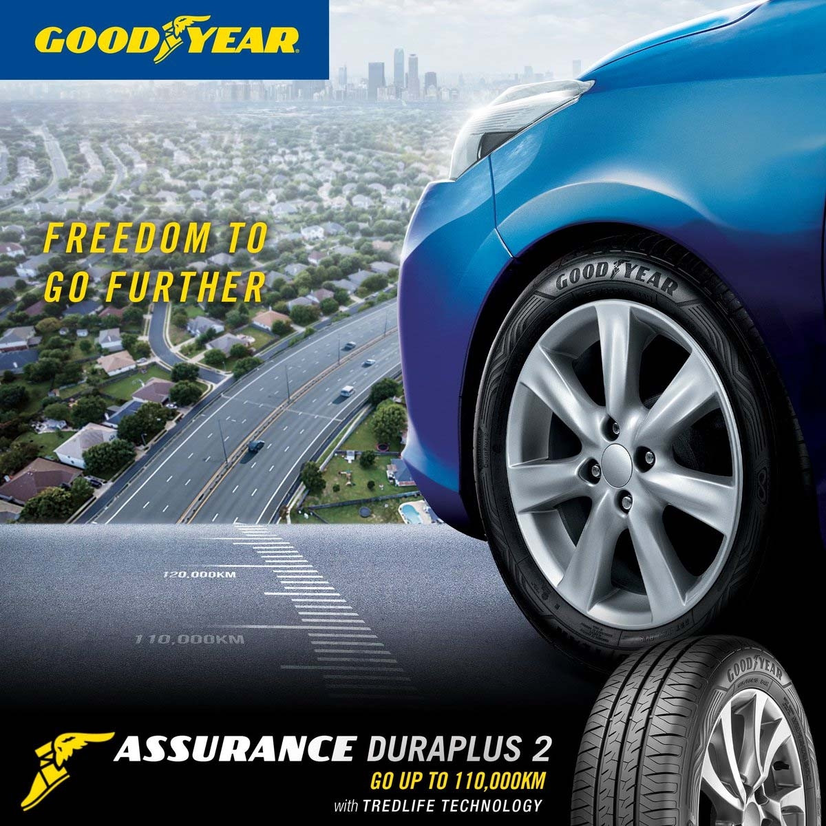 Llanta GOODYEAR Assurance Duraplus 2 165/65R14 - Virtual Llantas