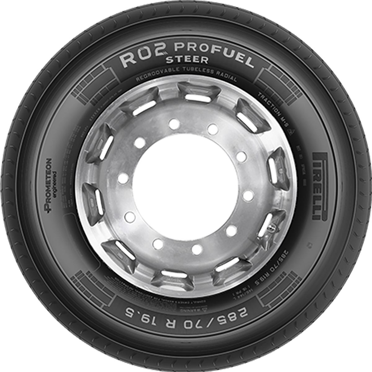 Llanta PIRELLI R02 PROFUEL STEER 205/75R17.5 - Virtual Llantas